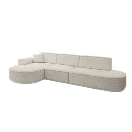ECKSOFA Ottomane Links MARI-L2-v3 - 328x171x83 cm Creme Cord
