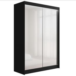 KLEIDERSCHRANK PEKA mit LED - 120 cm - Schwarz|Wei&szlig;