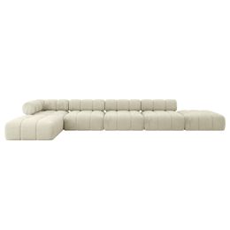 ECKSOFA modulares Sofa Kerru-L3 - 475x190x70 cm Beige Velours