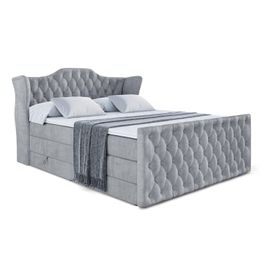 BOXSPRINGBETT VILA-Z KING - 140x200 - H3/H4 - Grau