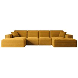 WOHNLANDSCHAFT SIERRA-U - 349x169x80 cm Senfgelb Cord