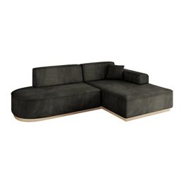 ECKSOFA Ottomane Rechts IREA-L1 - 232x165x80 cm Schwarz