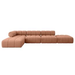 ECKSOFA modulares Sofa Kerru-L2 - 380x190x70 cm Apricot Velours