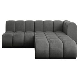 ECKSOFA modulares Sofa Darnel-L1 - 205x177x70 cm Dunkelgrau