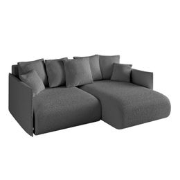 ECKSOFA Ottomane rechts ONESK-L 216x177x72 Grau Boucl&eacute;