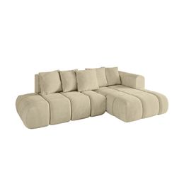ECKSOFA Ottomane Rechts CLOUD-L-v1 280x185x90 Beige Velours