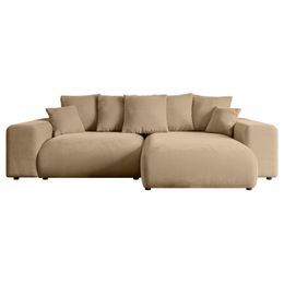 ECKSOFA Ottomane rechts ESKAR-L 266x176x72 Beige Velours