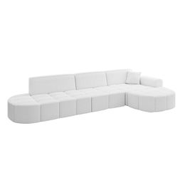 ECKSOFA Ottomane Rechts LIVO-L2 - 337x173x79,5 cm Wei&szlig;