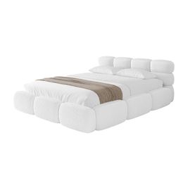 POLSTERBETT mit Bettkasten und Lattenrost, Boxbett ohne Matratze - NOMA 120x200 Wei&szlig;
