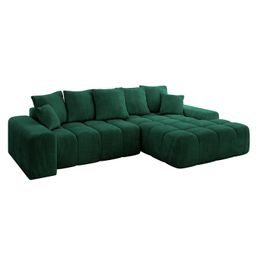 ECKSOFA Ottomane Rechts ENSI-L - 267x164x69 cm Dunkelgr&uuml;n