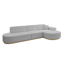 ECKSOFA Ottomane Rechts MARI-L2-v2 - 328x171x83 cm Hellgrau Boucl&eacute;