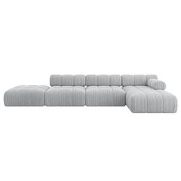 ECKSOFA modulares Sofa Lizur-L2 - 380x160x70 cm Grau Cord