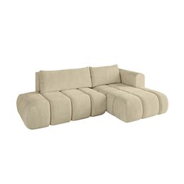 ECKSOFA Ottomane Rechts CLOUD-L 280x185x90 Beige Velours