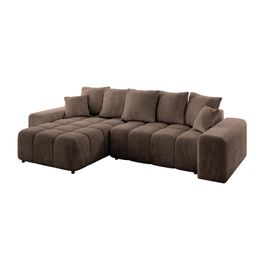 ECKSOFA Ottomane links ENIL-L 297x189x68 Braun Velours