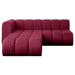 ECKSOFA modulares Sofa Darnel-L1 - 205x177x70 cm Bordeauxrot