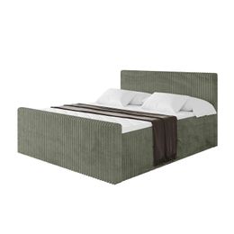 BOXBETT mit Matratze H4 und Lattenrost - TOLO-Z - 140x200 Cord - Olive