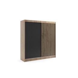 KLEIDERSCHRANK VILAN mit Lamel/LED - 200 cm - Sonoma Eiche|Eiche Wotan