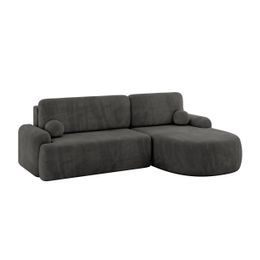 ECKSOFA mit Schlaffunktion und Bettkasten LIRA-L - 264x172x89 Dunkelgrau