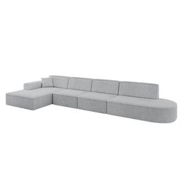 ECKSOFA Ottomane Links IREA-L3-v3 - 412x165x77 cm Grau