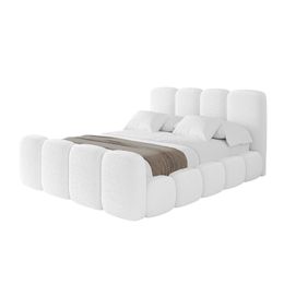 POLSTERBETT mit Bettkasten, Fu&szlig;teil und Lattenrost, Boxbett ohne Matratze - KALA-Z 160x200 Wei&szlig;