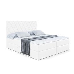 BOXBETT mit H3-Matratze und Lattenrost - LEPARO - 140x200 Wei&szlig; Hochglanz