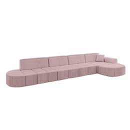 ECKSOFA Ottomane Rechts LIVO-L3 - 422x173x79,5 cm Rosa