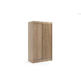 KLEIDERSCHRANK VILAN mit Lamel/LED - 120 cm - Sonoma Eiche|Eichefarben