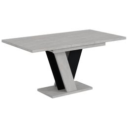 ESSTISCH ausziehbar 120 -160x90x75 cm - Betonoptik K350/Schwarz - INEY