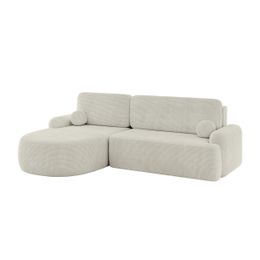 ECKSOFA mit Schlaffunktion und Bettkasten LIRA-L - 264x172x89 Hellgrau