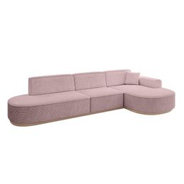 ECKSOFA Ottomane Rechts MARI-L2-v1 - 328x171x83 cm Rosa Cord