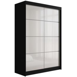 KLEIDERSCHRANK PEKA III - 150 cm - Schwarz|Wei&szlig;