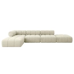 ECKSOFA modulares Sofa Kerru-L2 - 380x190x70 cm Beige Velours