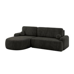 ECKSOFA mit Schlaffunktion und Bettkasten LIRA-L - 264x172x89 Schwarz
