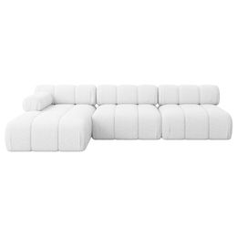 ECKSOFA modulares Sofa Razon-L2 - 285x160x70 cm Wei&szlig; Boucl&eacute;