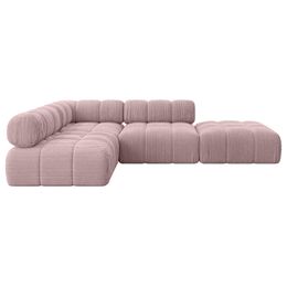 ECKSOFA modulares Sofa Favio-L1 - 285x190x70 cm Rosa Cord
