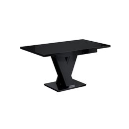 ESSTISCH ausziehbar 120 -160x80x75 cm - Hochglanz Schwarz - ASIV