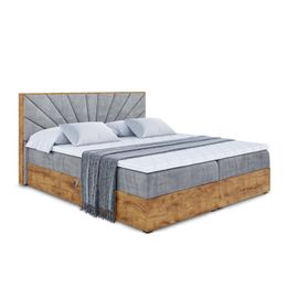 BOXBETT mit Matratze H3 und Lattenrost - LOLLI6 - 140x200 - Grau