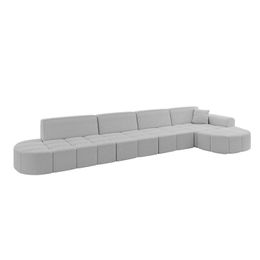ECKSOFA Ottomane Rechts LIVO-L3 - 422x173x79,5 cm Hellgrau