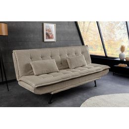 Riess Ambiente Modernes Schlafsofa JAZZ 190cm greige Cord 3-Sitzer Couch Riess-Ambiente Wohnzimmer