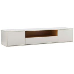 Xora Lowboard, Eiche, Hellgrau, Holzwerkstoff, 2 F&auml;cher, 1 Schublade(n) Schubladen, 150x30x40 cm, h&auml;ngend, Wohnzimmer, Wohnw&auml;nde, Lowboards, Lowboards h&auml;ngend