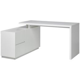 Livetastic Eckschreibtisch, Wei&szlig;, Holzwerkstoff, 2 Schublade(n) Schubladen, rechteckig, Wange, 150x76x120 cm, Bsci, Arbeitszimmer, Schreibtische, Eckschreibtische