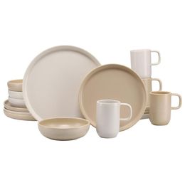 Creatable Kombiservice Uno Toscana, Creme, Beige, Keramik, 16-teilig, 370 ml,400 ml, lebensmittelecht, stapelbar, Essen & Trinken, Geschirr, Geschirr-Sets, Kombiservice