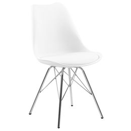 CARRYHOME Stuhl, Wei&szlig;, Kunststoff, Rundrohr, 48.5x85.5x54 cm, Reach, Typenauswahl, Esszimmer, St&uuml;hle, Esszimmerst&uuml;hle, Vierfu&szlig;st&uuml;hle