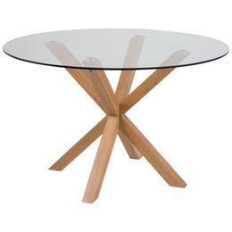 Mid.you Esstisch, Klar, Glas, rund, 119x75.5x119 cm, Reach, Esszimmer, Tische, Esstische, Glastische