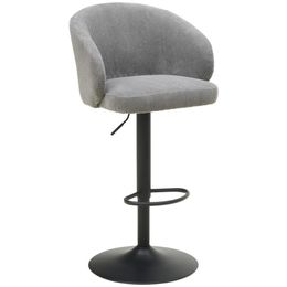 Mid.you Barhocker, Grau, Schwarz, Metall, Textil, rund, 54x91-112x52 cm, Esszimmer, Barm&ouml;bel, Barhocker