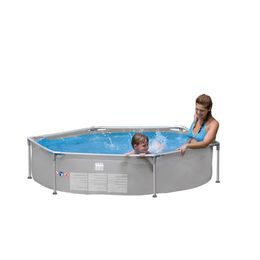 Pool 77518, Grau, Metall, Kunststoff, Uni, 51 cm, Freizeit, Pools und Wasserspa&szlig;, Pools, Aufstellpools
