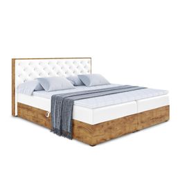 BOXBETT mit Matratze H4 und Lattenrost - LOLLI3 - 140x200 - Wei&szlig; Hochglanz