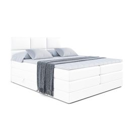 BOXSPRINGBETT OHIO KING - 140x200 - H3/H4 - Wei&szlig; Hochglanz