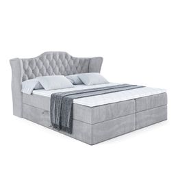 BOXBETT mit Matratze H4 und Lattenrost - VILA - 140x200 cm - H4 - Hellgrau