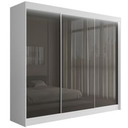 KLEIDERSCHRANK PEKA mit LED - 250 cm - Wei&szlig;|Grau
